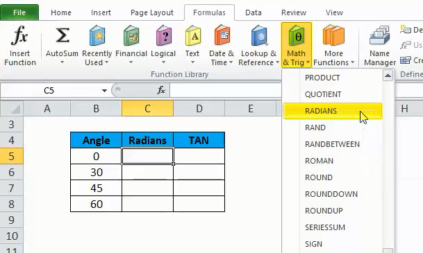 TAN in Excel (Formula, Examples) | How to Use TAN Function in Excel?