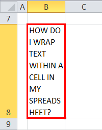 Wrap Text in Excel ( Using Wrap Text and Format Cells Option)