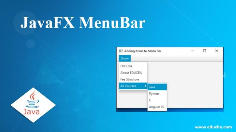 JavaFX MenuBar | How to Create MenuBar in JavaFX with Syntax