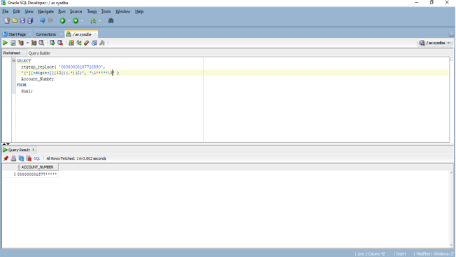 Oracle Regexplike Function
